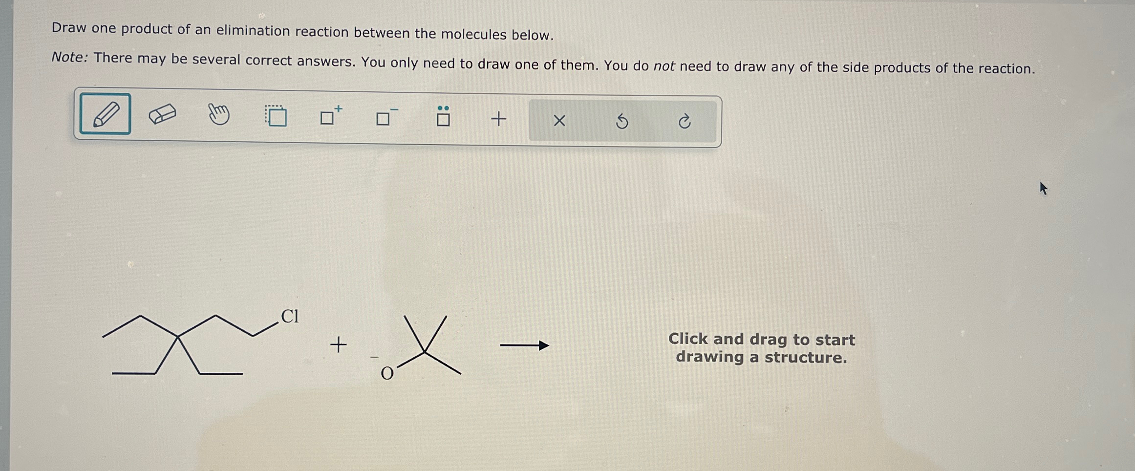 Solved Draw one product of an elimination reaction between | Chegg.com