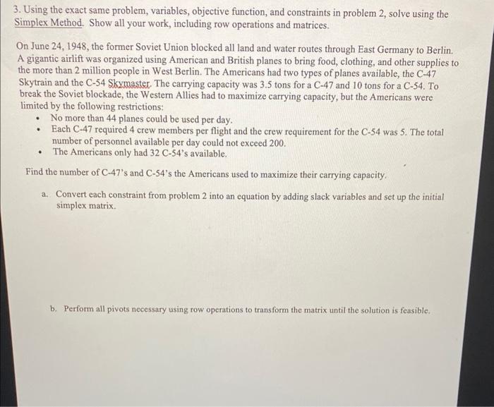 Solved 3 Using The Exact Same Problem Variables Objective 5803