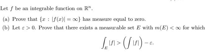 Solved Let f be an integrable function on Rn. (a) Prove that | Chegg.com