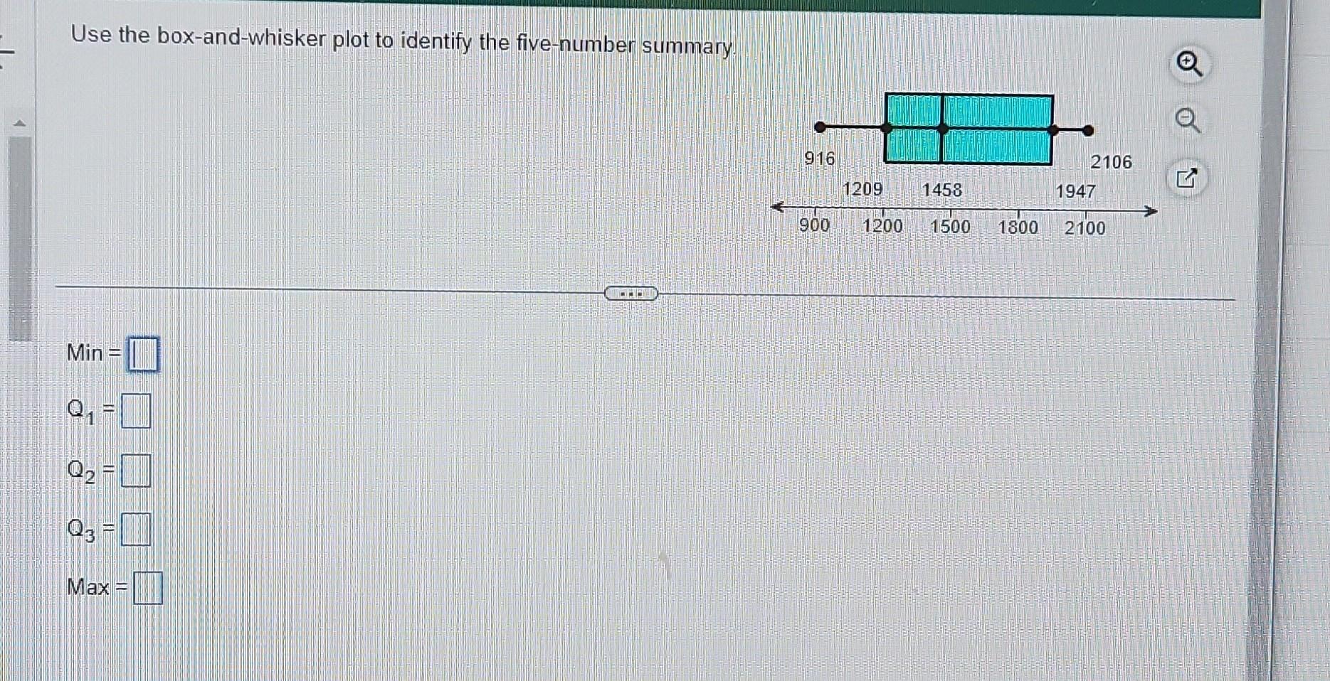 Solved Use the box-and-whisker plot to identify the | Chegg.com