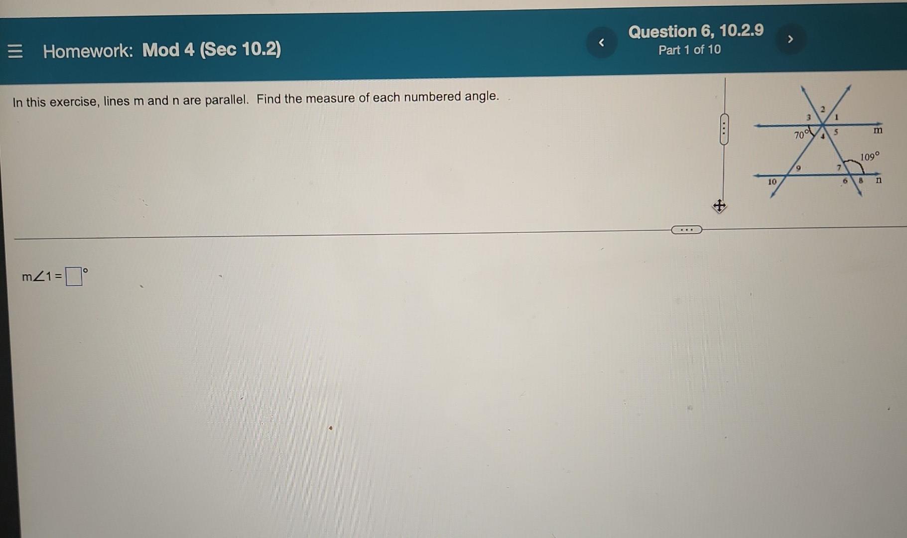 Solved In this exercise, lines m and n are parallel. Find | Chegg.com