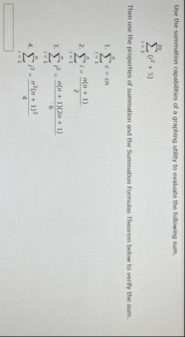 Use the summation capabilities of a graphing utility | Chegg.com