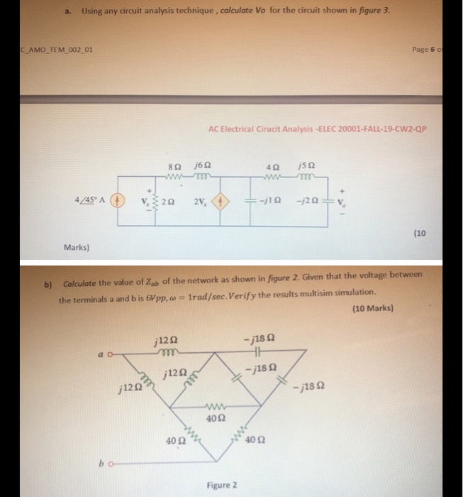 Solved a. Using any circuit analysis technique, calculate vo | Chegg.com