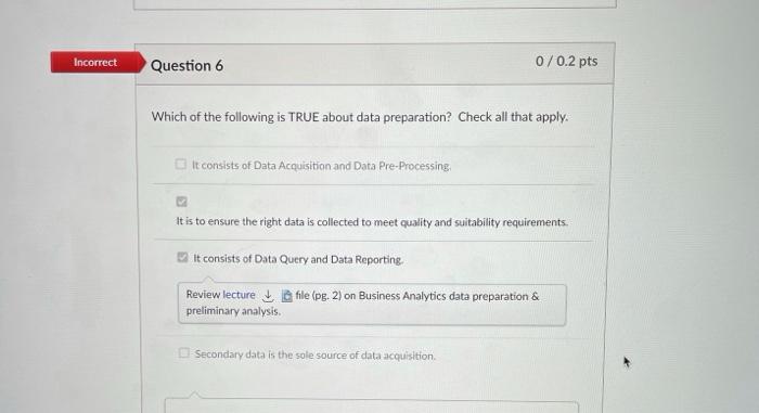 Solved Incorrect Question 6 0/0.2 pts Which of the following | Chegg.com