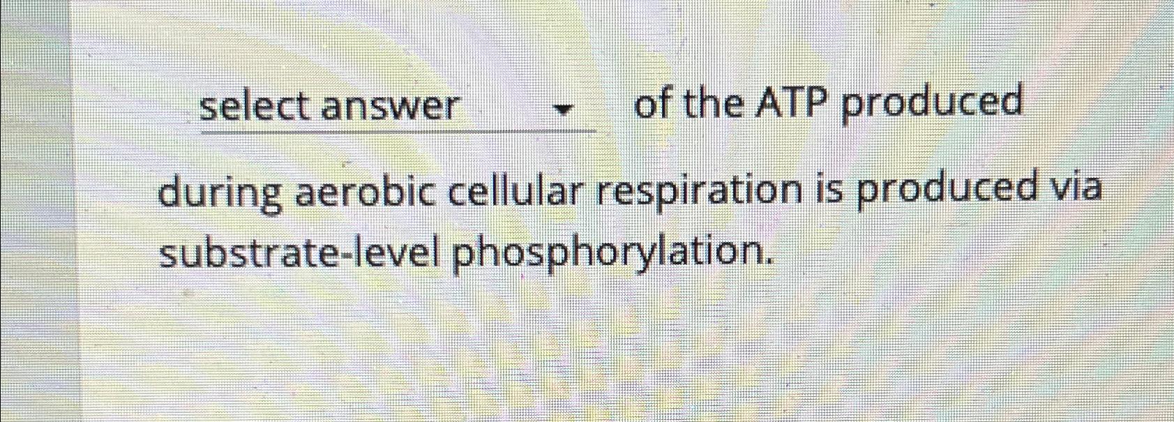 Solved select answer of the ATP produced during aerobic | Chegg.com