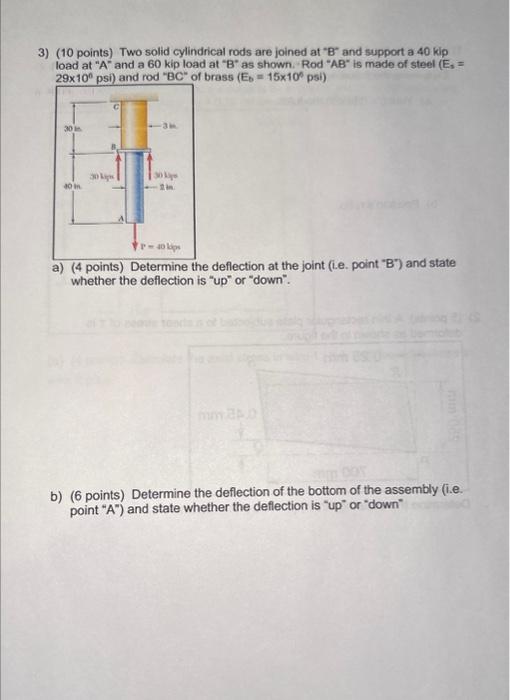Solved 3) (10 points) Two solid cylindrical rods are joined | Chegg.com