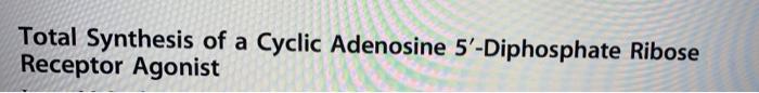 Solved question: A complete hand written synthesis oF the | Chegg.com