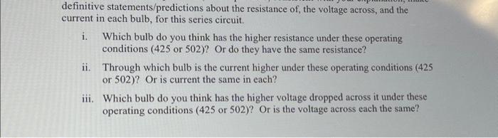 Solved definitive statements/predictions about the | Chegg.com