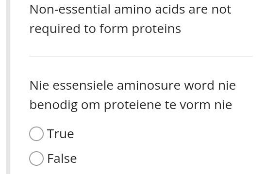 Solved Non-essential amino acids are not required to form | Chegg.com