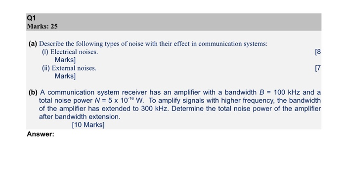 Solved Q1 Marks: 25 18 (a) Describe the following types of | Chegg.com