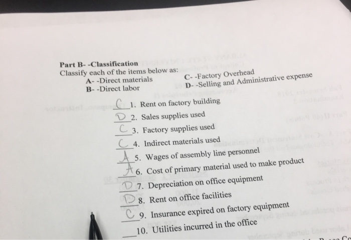Solved Part B- -Classification Classify each of the items | Chegg.com