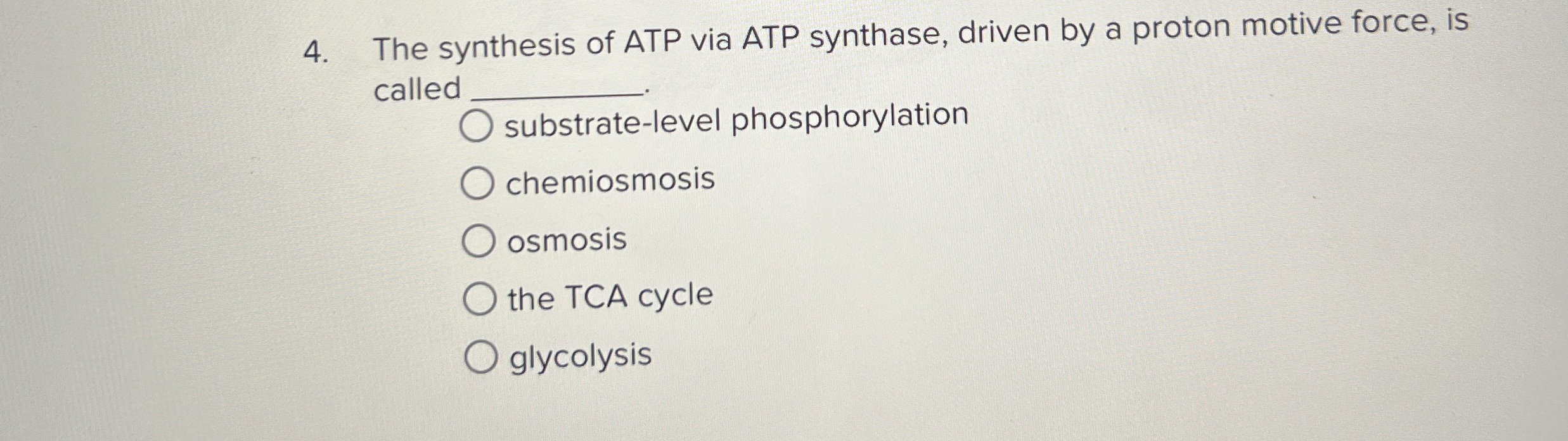Solved The synthesis of ATP via ATP synthase, driven by a | Chegg.com