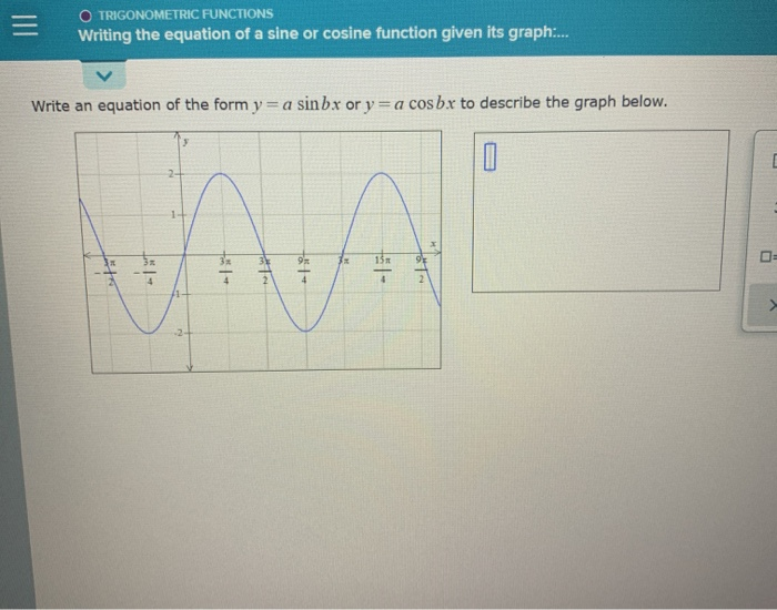 Solved O TRIGONOMETRIC FUNCTIONS Writing the equation of a | Chegg.com