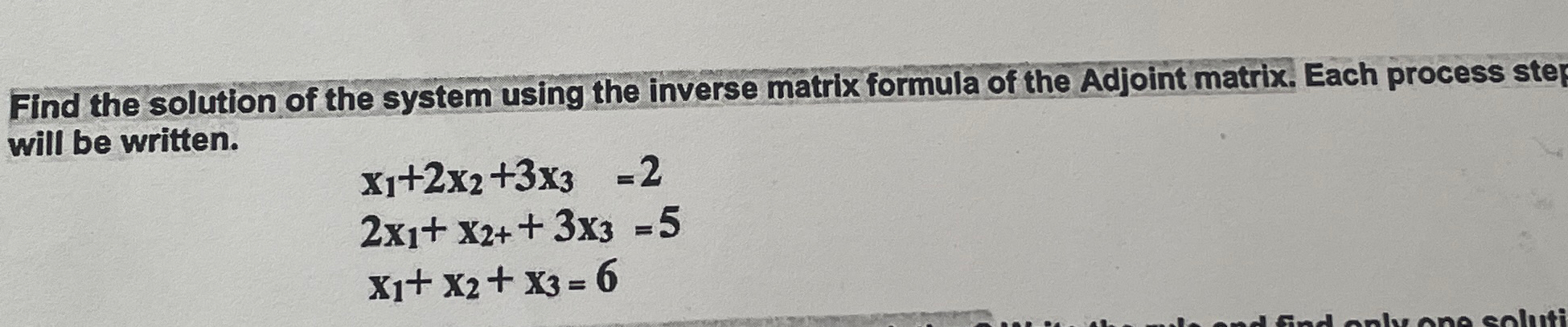 Solved Find the solution of the system using the inverse | Chegg.com