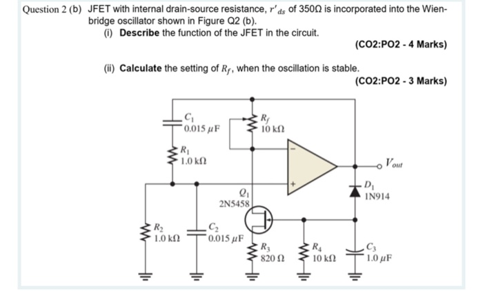 Solved Question 2 (b) JFET with internal drain-source | Chegg.com