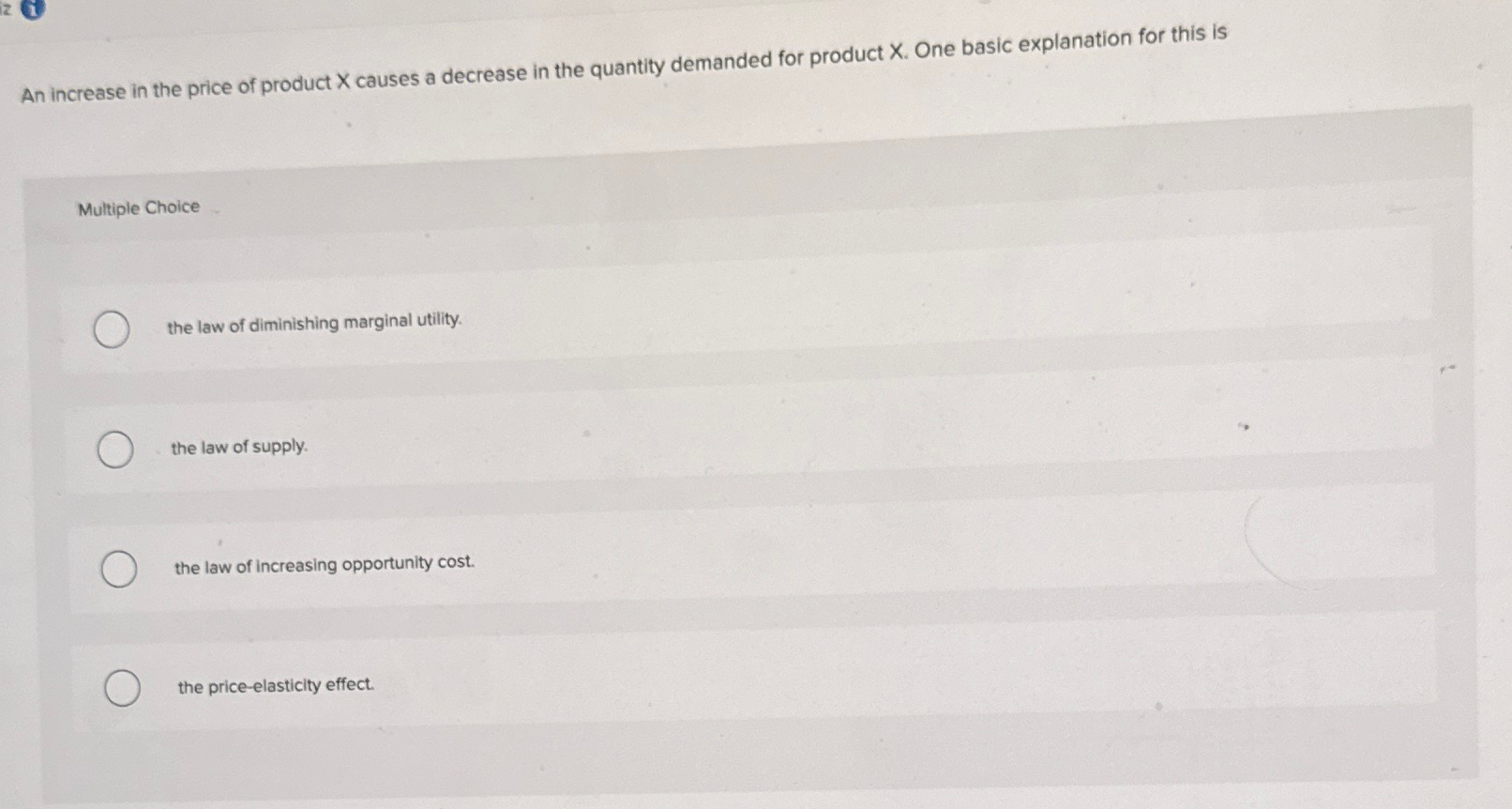 Solved An increase in the price of product x ﻿causes a | Chegg.com