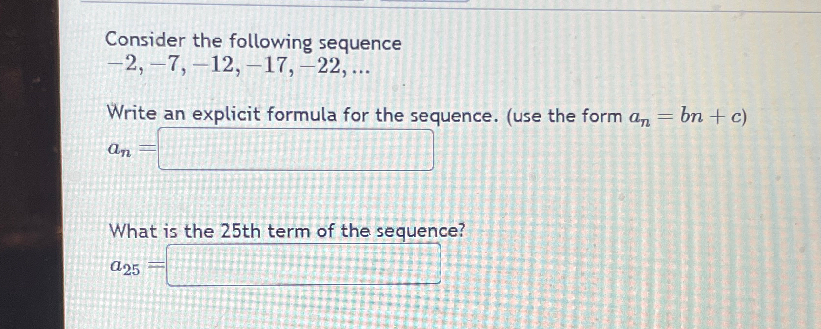 Solved Consider the following | Chegg.com