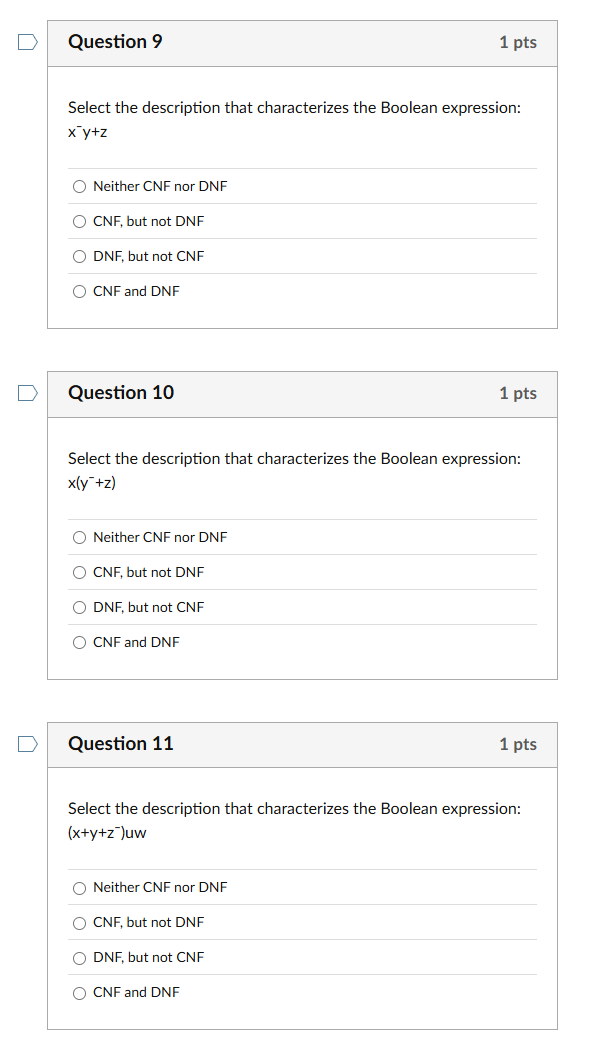Solved Question 9Select the description that characterizes | Chegg.com