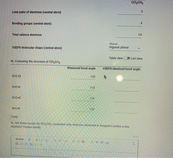 Solved CCl2CH2 Lone pairs of electrons (central atom) 3 | Chegg.com