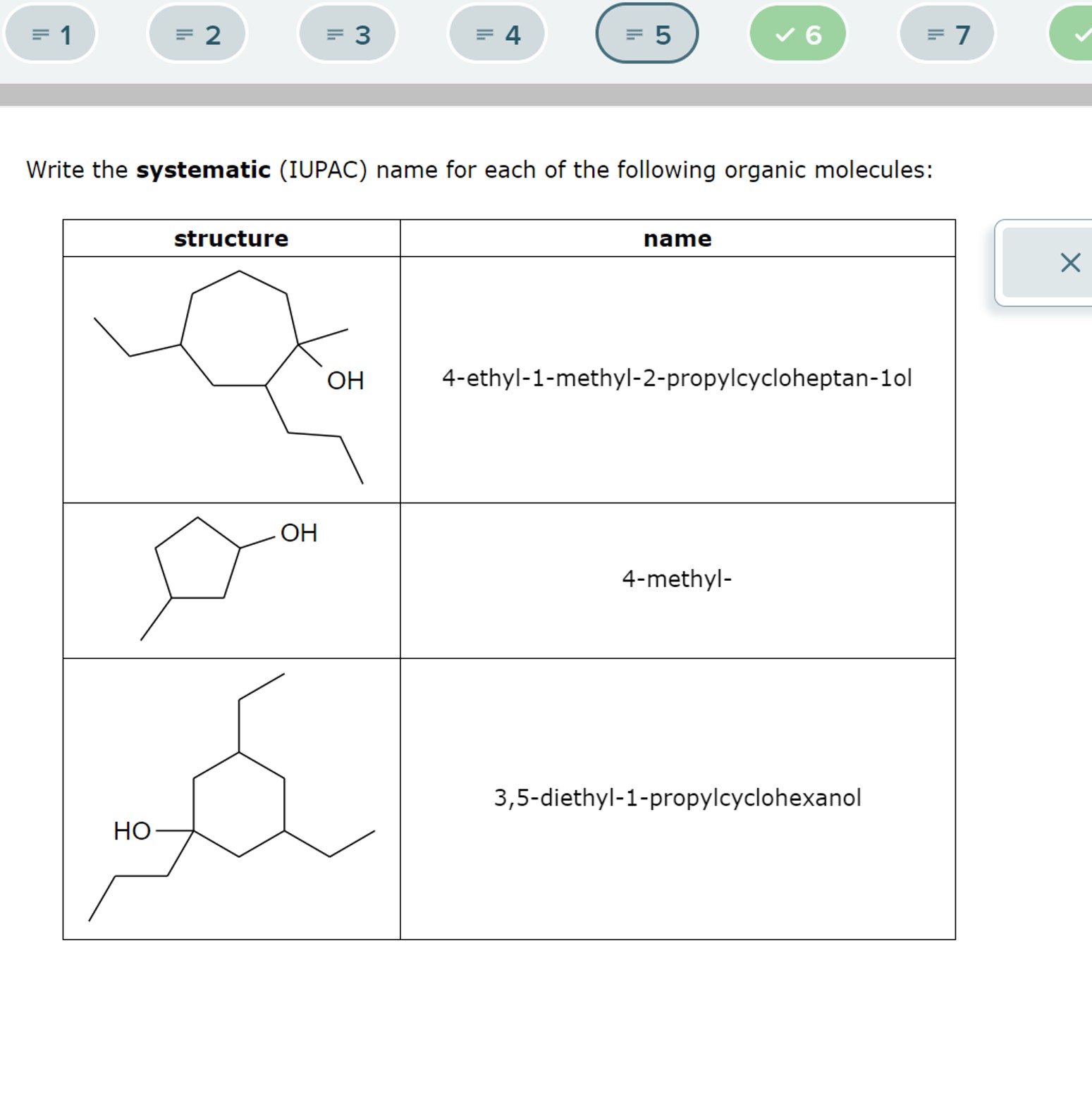 Solved Write the systematic (IUPAC) ﻿name for each of the | Chegg.com