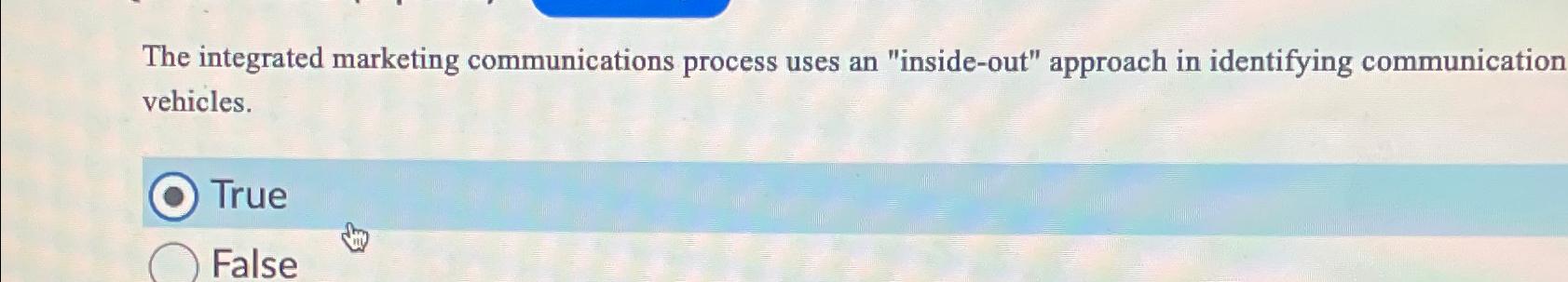 Solved The integrated marketing communications process uses | Chegg.com