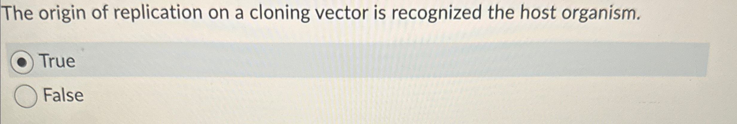 Solved The origin of replication on a cloning vector is | Chegg.com