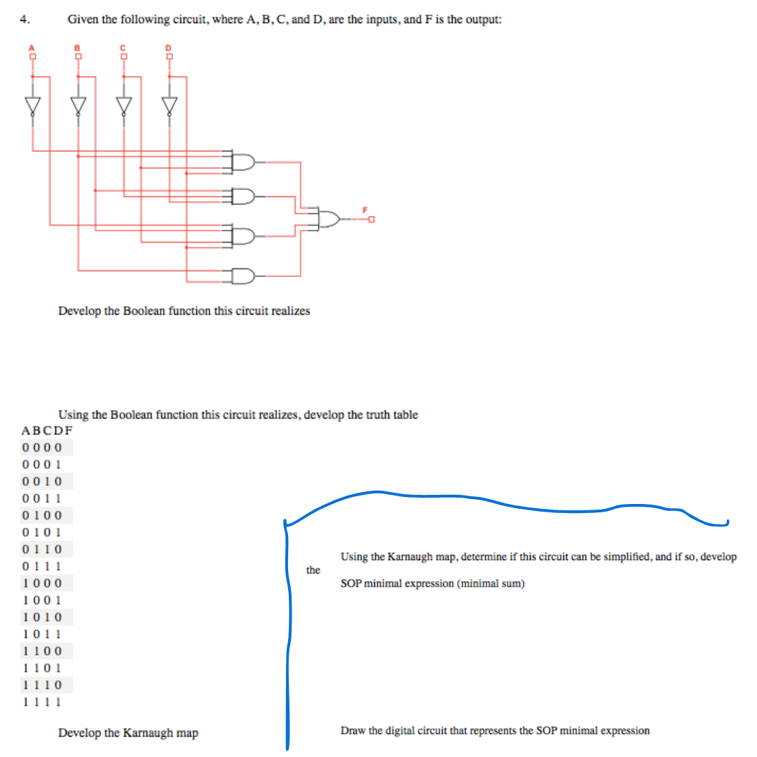 Solved 4. ﻿Given the following circuit, where A, ﻿B, ﻿C, | Chegg.com