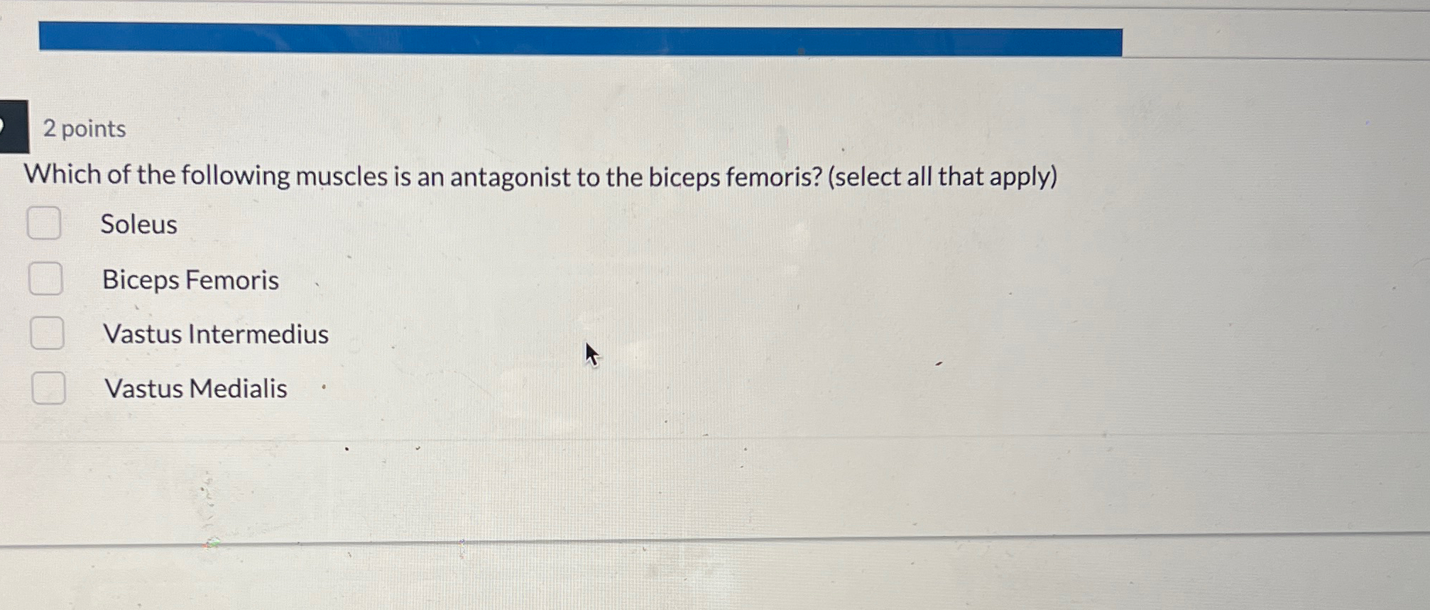 Solved 2 ﻿pointsWhich of the following muscles is an | Chegg.com