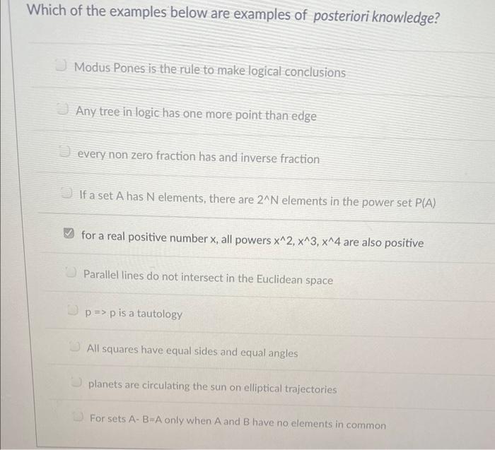 Solved Which of the examples below are examples of | Chegg.com