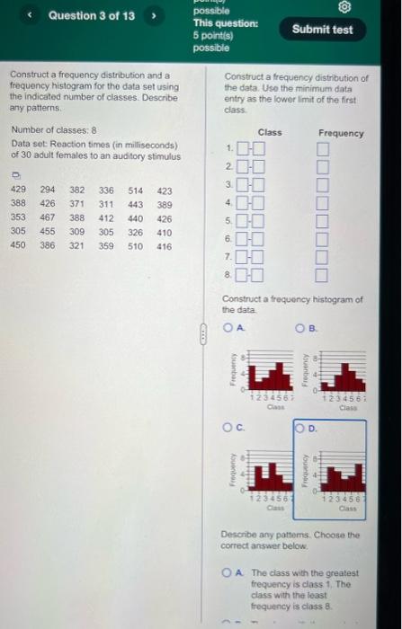 Construct a frequency dstribution and a frequency | Chegg.com