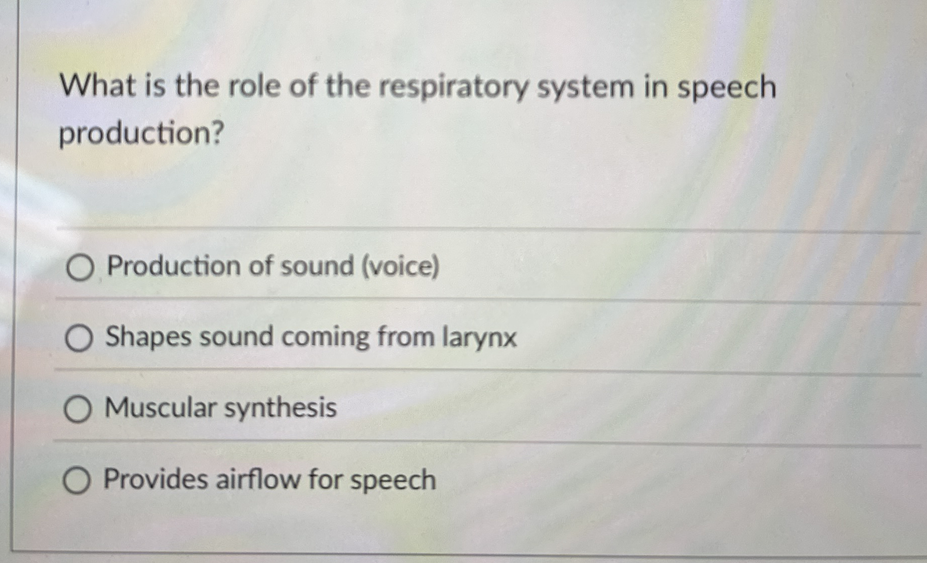 Solved What is the role of the respiratory system in speech | Chegg.com