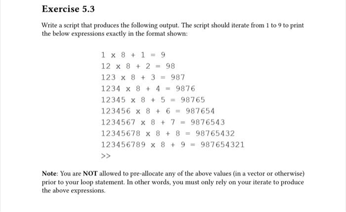 Solved Write a script that produces the following output. | Chegg.com