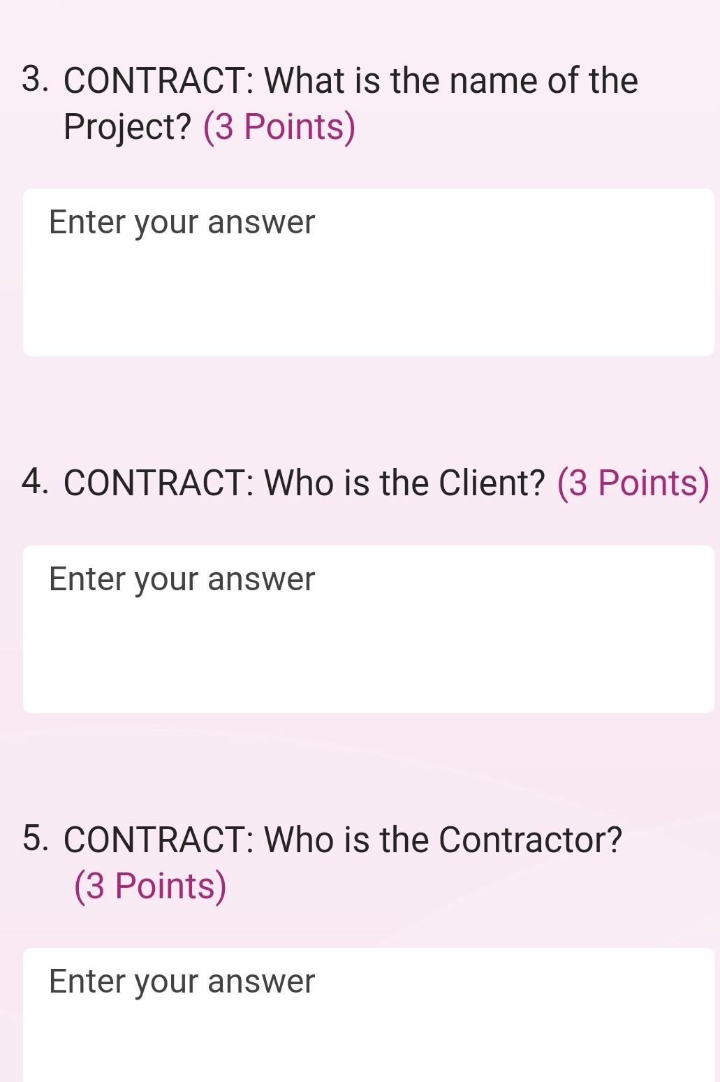Solved CONTRACT AND SPECIFICATIONS In reference to your | Chegg.com