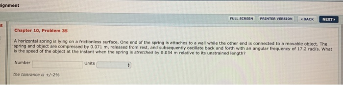 Solved ignment FULL SCREEN PRINTER VERSION BACK NEXT Chapter | Chegg.com