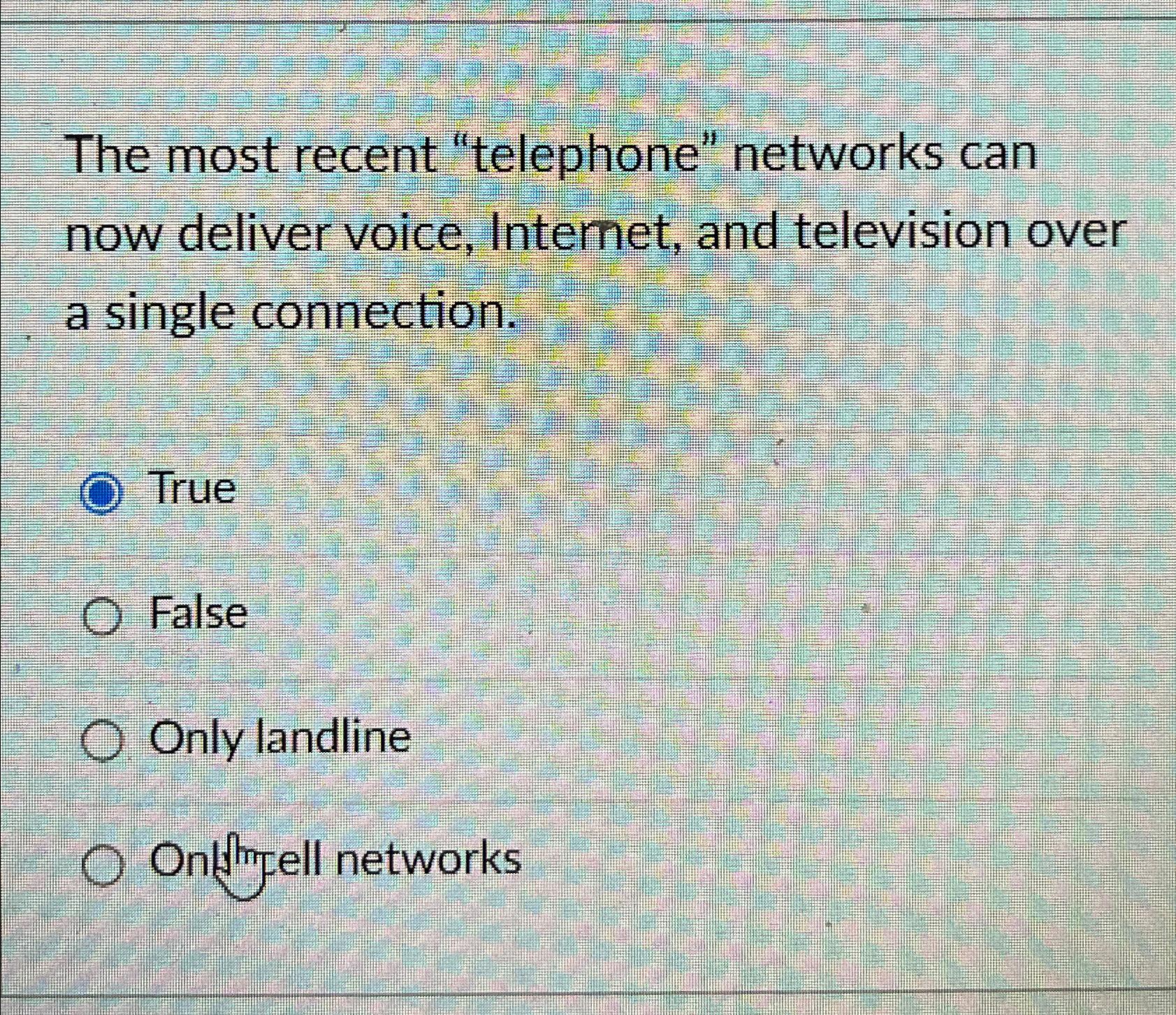 Solved The most recent "telephone" networks can now deliver | Chegg.com