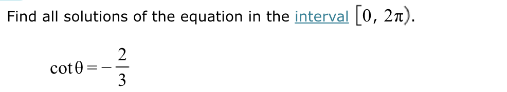 Solved Find all solutions of the equation in the interval | Chegg.com