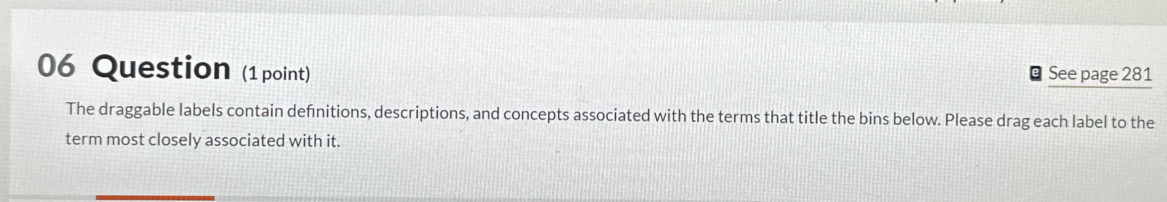 Solved 06 ﻿Question (1 ﻿point)a See page 281The draggable | Chegg.com