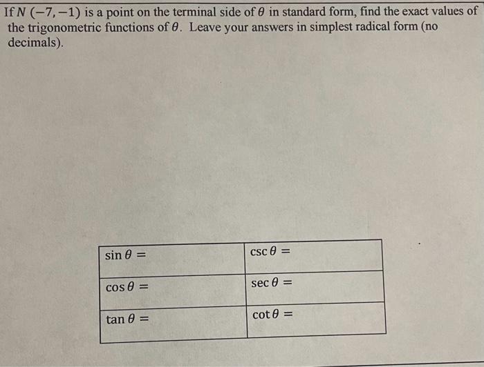 Solved Find cosx if cotx=−7 and cscx= −52. Leave your answer | Chegg.com