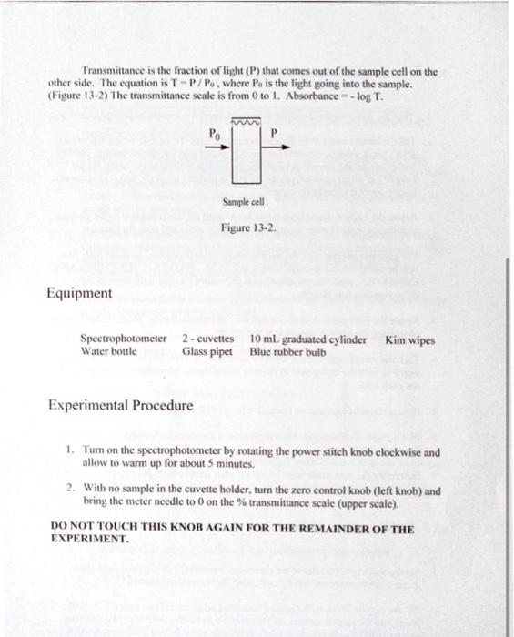 Solved Questions 1. Why do you have to wipe the cuvette | Chegg.com