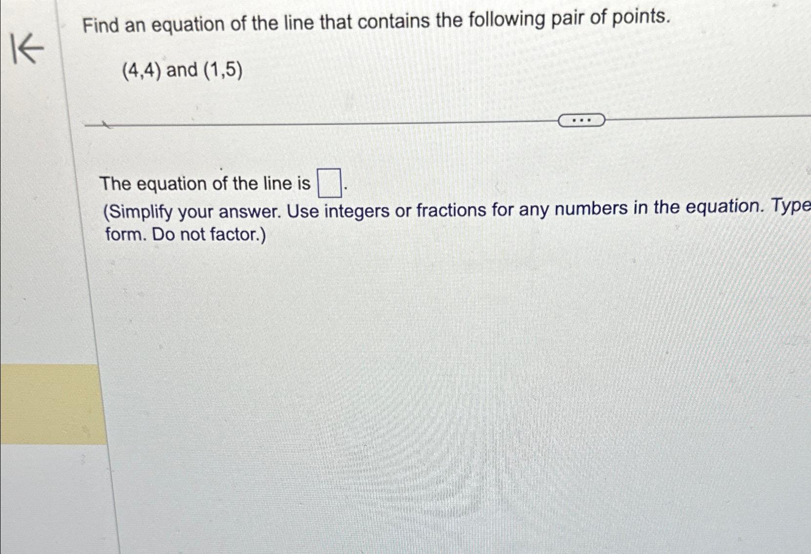 Solved Find an equation of the line that contains the | Chegg.com