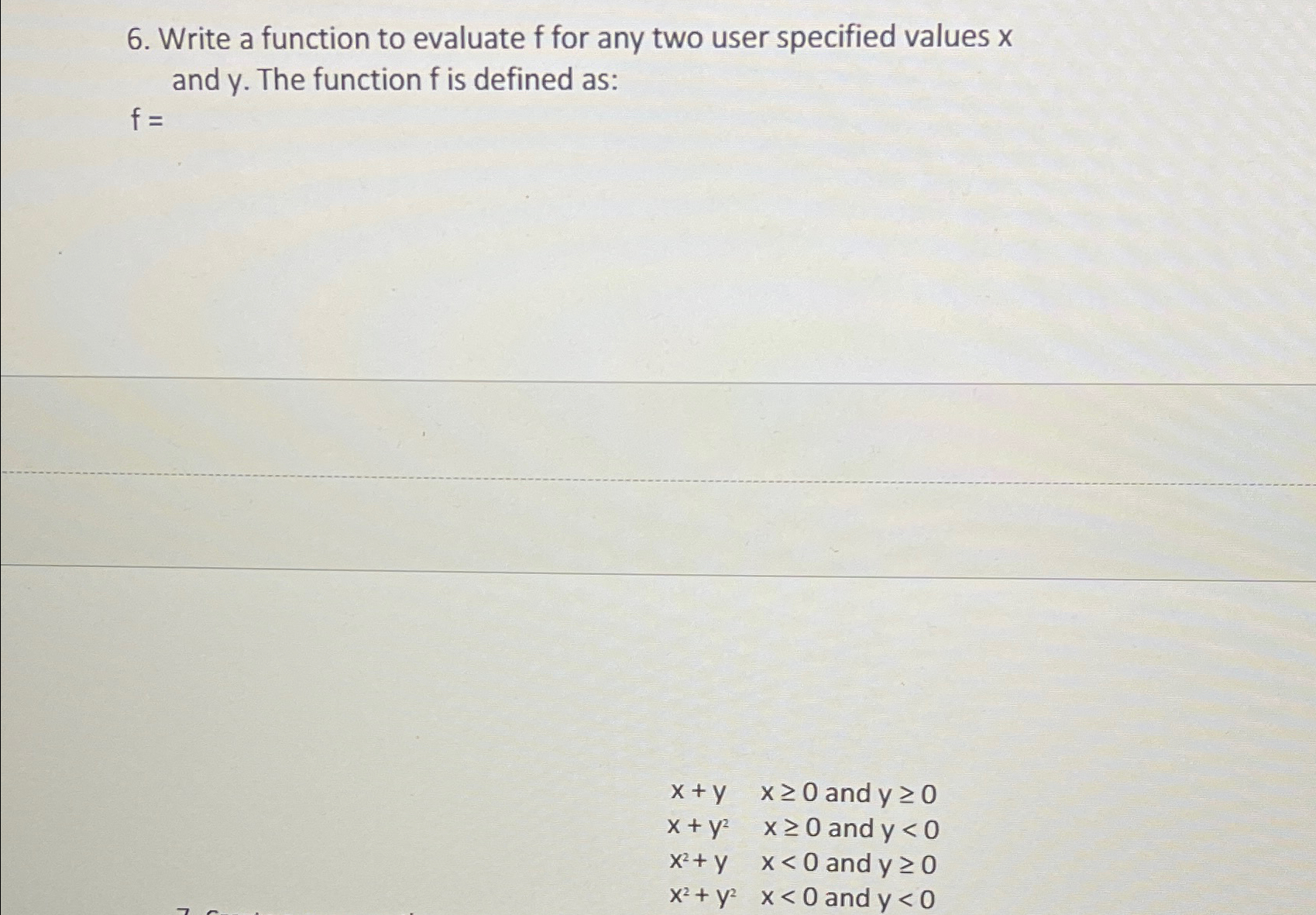 Solved Write a function to evaluate f ﻿for any two user | Chegg.com
