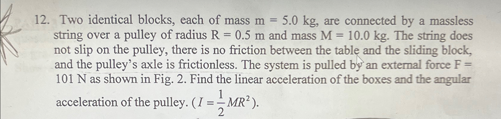Two identical blocks, each of mass m=5.0kg, ﻿are | Chegg.com