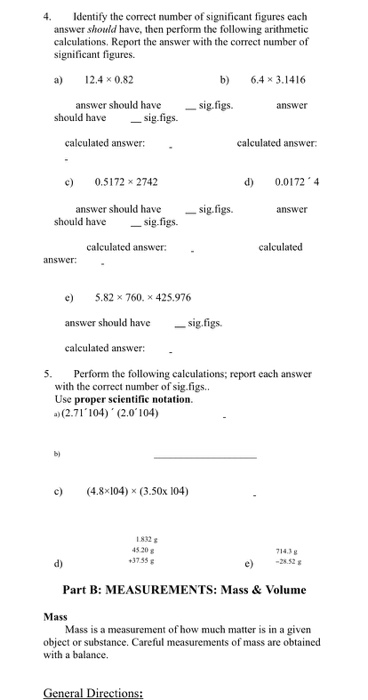 Solved Practice with Significant Figures and Scientific | Chegg.com