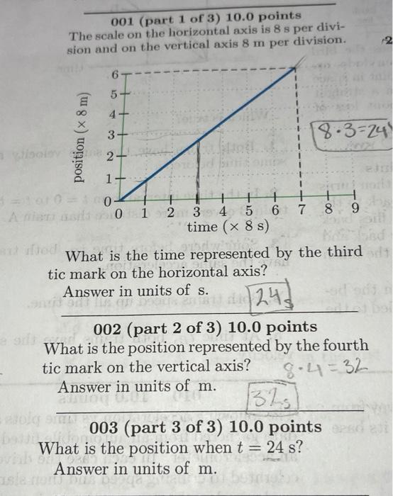 Solved 001 (part 1 of 3) 10.0 points The scale on the | Chegg.com