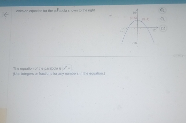 Write-an equation for the pabola shown to the | Chegg.com