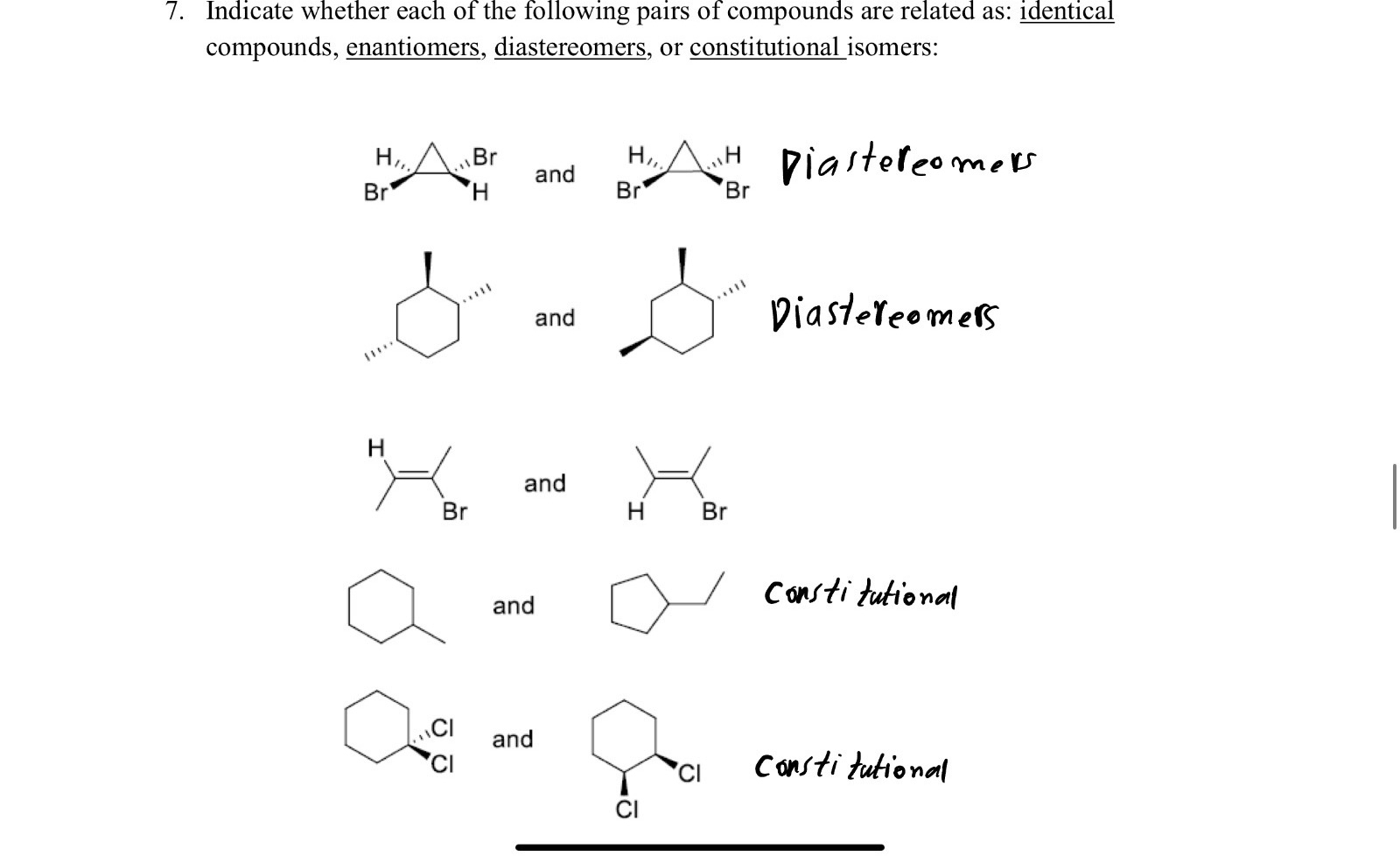 Solved Indicate whether each of the following pairs of | Chegg.com