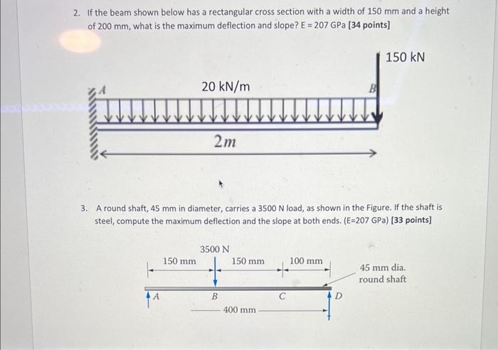 Solved 2. If the beam shown below has a rectangular cross | Chegg.com