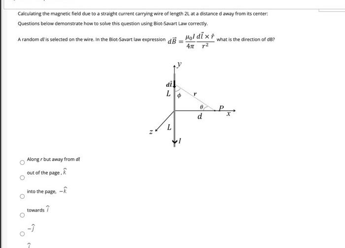 Solved Calculating the magnetic field due to a straight | Chegg.com