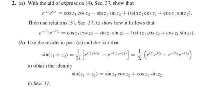 Solved (a) With the aid of expression (4), Sec. 37 , show | Chegg.com