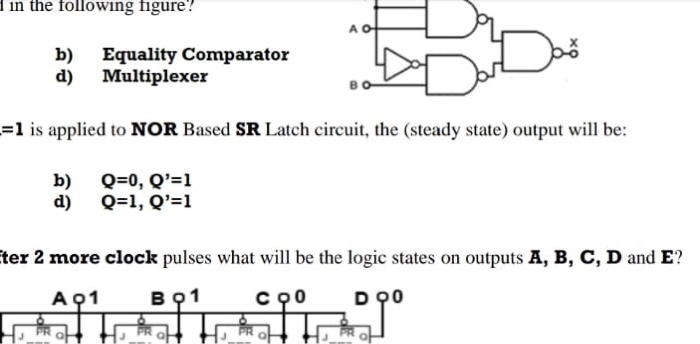 in the following figure! b) d) Equality Comparator | Chegg.com